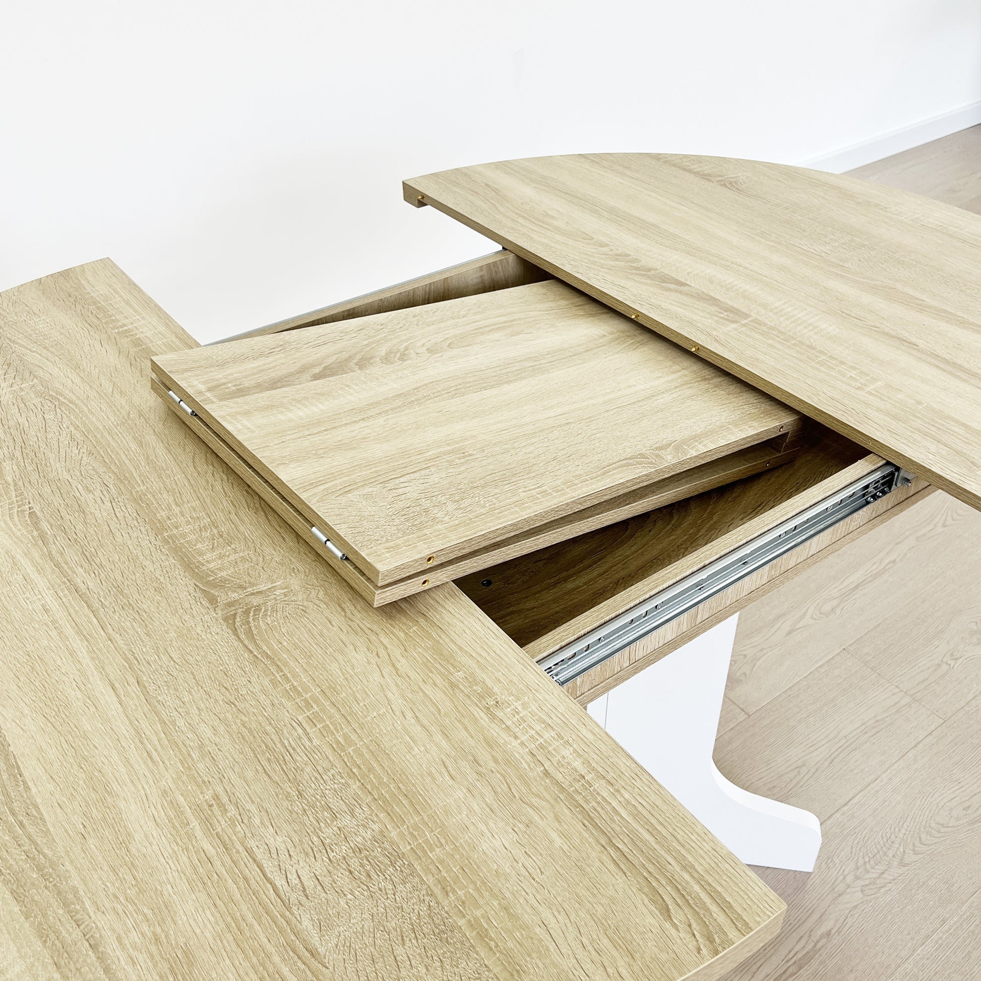 59" Extendable Dining Table for 4-6, Paproos Expandable Oval Dining Ta ...